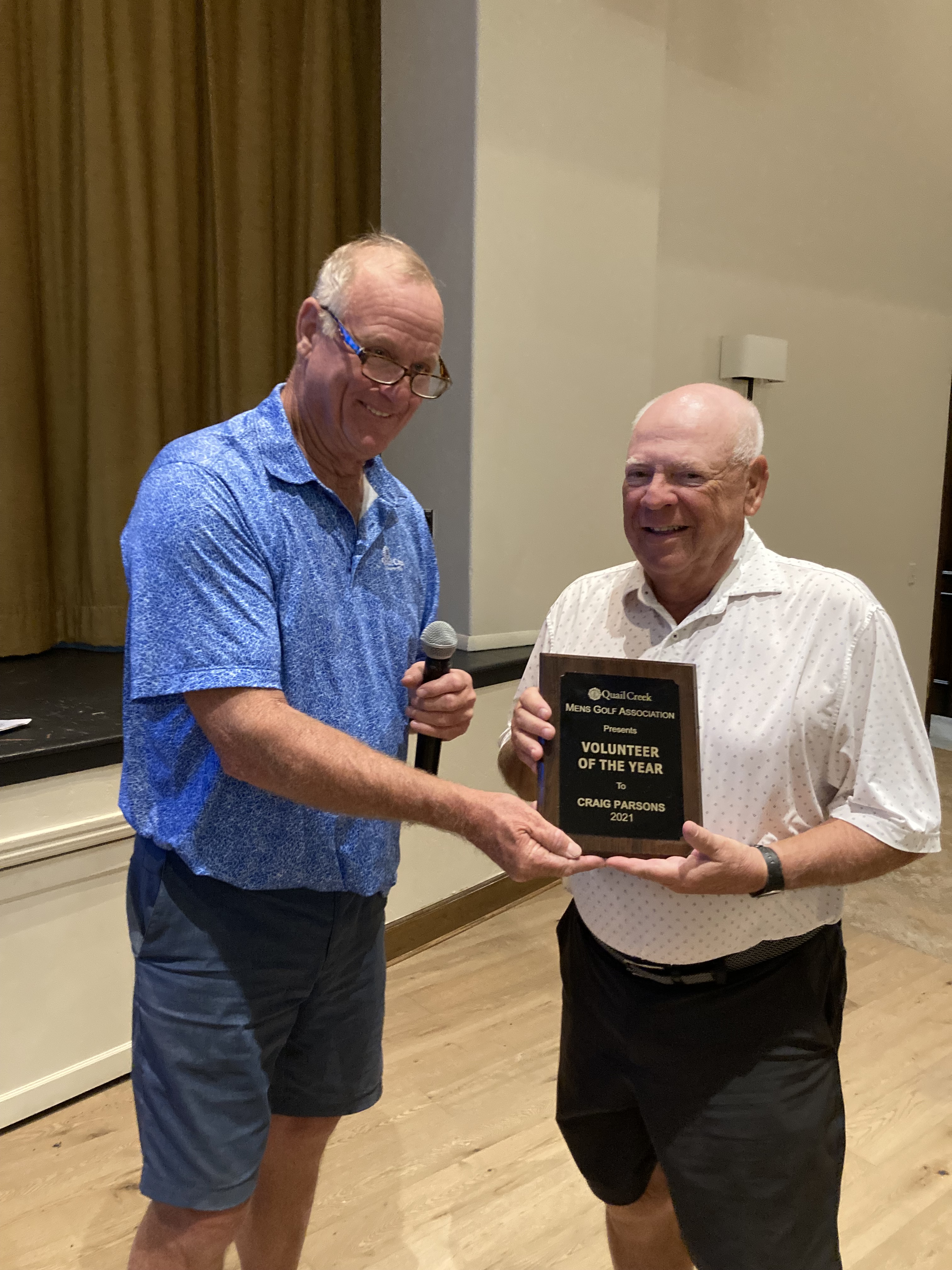 Craig Parsons – Volunteer of the Year – Quail Creek Men's Golf Association