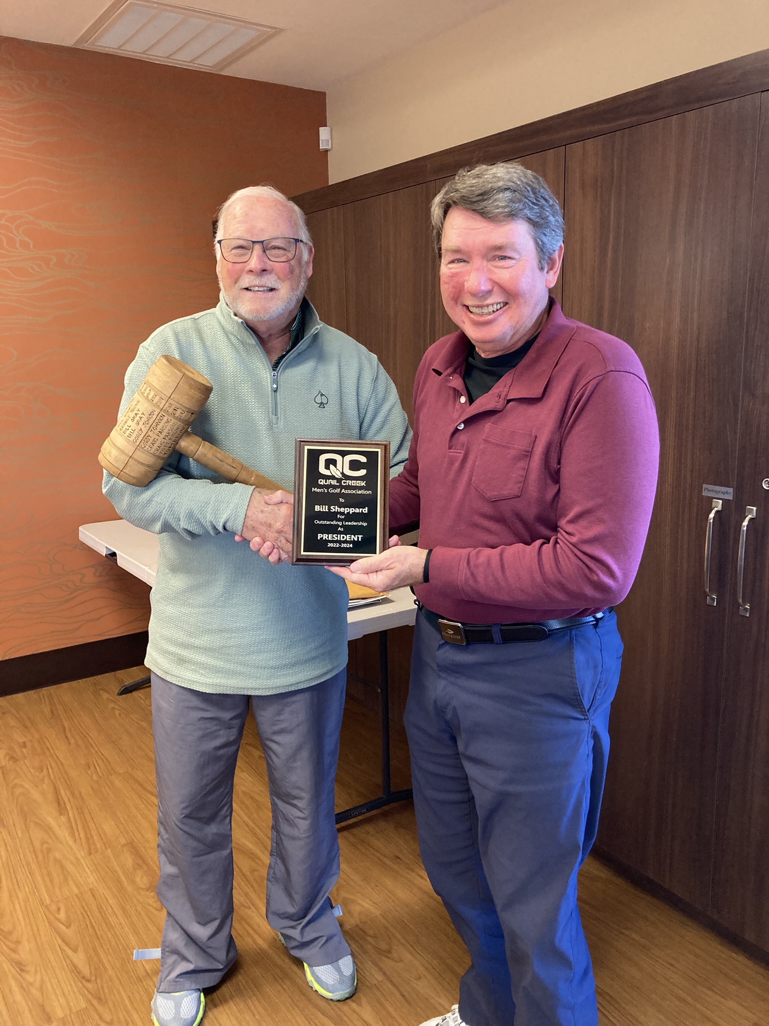 Passing The Gavel – 2025 – Quail Creek Men's Golf Association